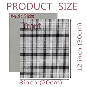 OZXCHIXU 12 Pcs/Set Plaid & Solid Colors Faux Leather Sheets,Grain Texture Embossed Leather Bundle Set 8" x 12" A4 Checks Printed Mixed Colors Synthetic Leather for Earring Bows Making DIY Crafts