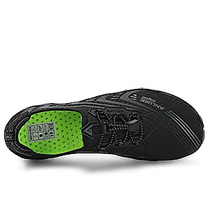 ANLUKE Mens Womens Water Shoes Swim Shoes Aqua Shoes Barefoot Quick-Dry Beach Surf Water Sports Shoes AllBlack 43