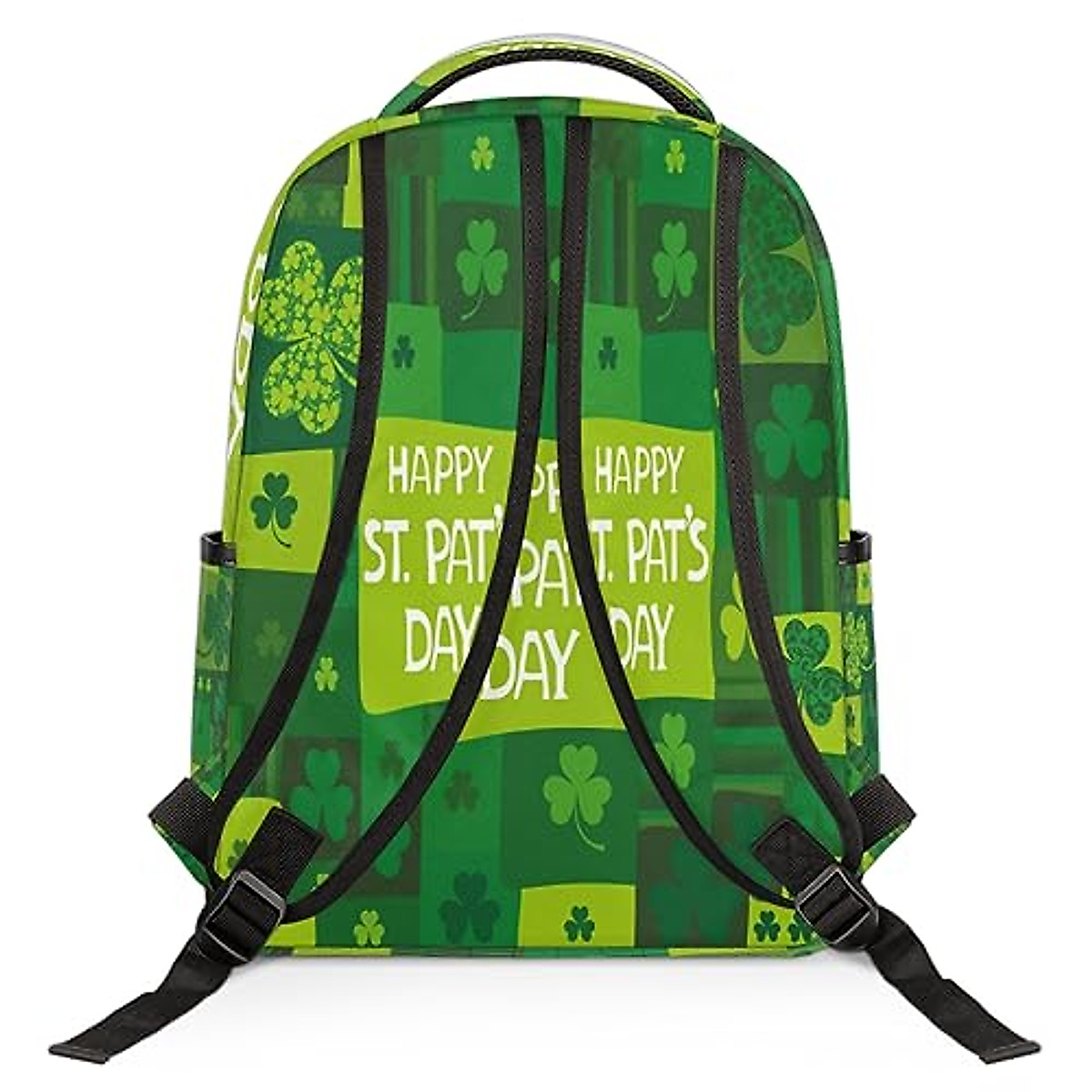 bisibuy Plaid Happy St Patricks Day Shamrock Travel Laptop Backpack, 16.1 Inches Computer Backpack, Durable Water-Repellent Travel Backpack for Business College Women Men Gift