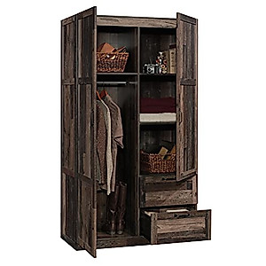 Sauder Miscellaneous Storage Wardrobe, L: 40.0" x W: 19.45" x H: 71.1", Reclaimed Pine Finish