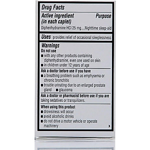 Equate - Nighttime Sleep Aid 25 mg, 100 Mini-Caplets (Pack of 4)