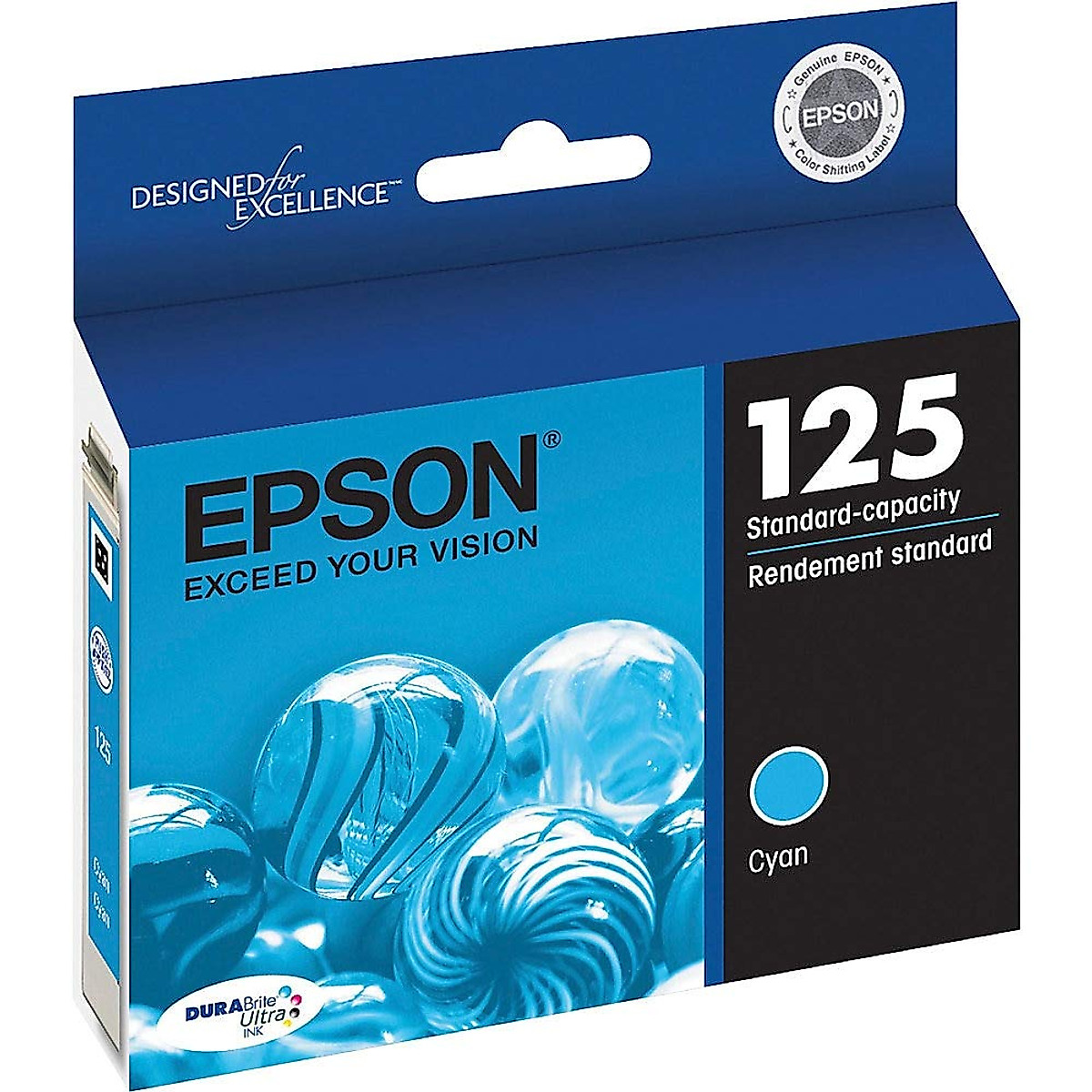 EPSON T125 DURABrite Ultra Ink Standard Capacity Cyan Cartridge (T125220-S) for select Epson Stylus and WorkForce Printers