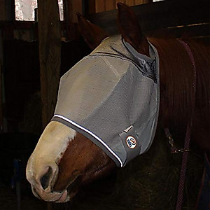 Derby Originals Reflective Mesh Fly Mask with 1 Year Warranty No Ears or Nose Cover,Summer Blue,Large (Full/Average),72-7107SB-L