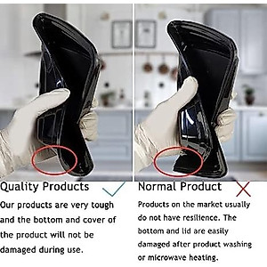 Generic BUHAYA Meal Prep Food Container with Lid, 58oz, 10 Sets/Pack - One Compartment Disposable Bento Boxes with lids- Stackable - Freezer Safe Plastic Bento Boxes To Go - BPA Free, Large, Black