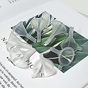 30 Pcs Small Funnel Mini Funnel Clear Plastic Funnels for Lab Bottles, Essential Oils, Perfumes, Spices, Sand Art, Powder Funnel
