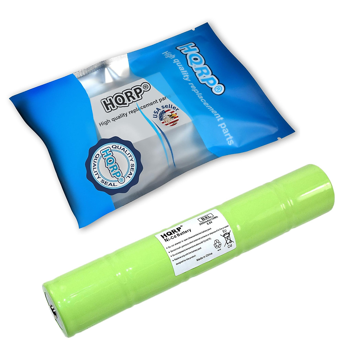 HQRP Ni-Cd 1/2D 6V 2500mAh Rechargeable Battery Works with Maglite 201701/40070249 / ESR4EE3060 / ET2600D / ML5000 / N38AF008A Battery Replacement