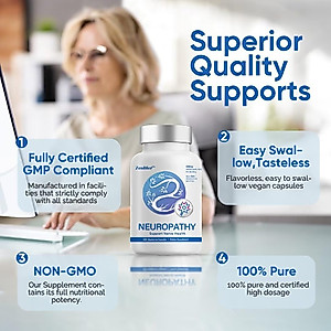 Zenlifer 120 Capsules Relief Pain Neuropathy Nerve Health Nutritional Blend with 600 mg Alpha Lipoic Acid-Benfotiamine, Peripheral,Hand Fingers Legs, Best Maximum Strength Natural Renew Vitamins