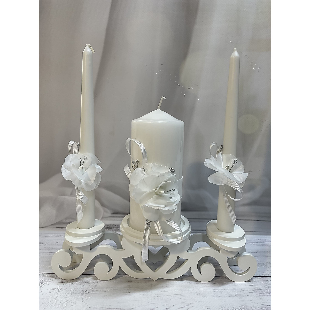 Magik Life Unity Candle Set for Wedding - Wedding Accessories for Reception and Ceremony - Candle Sets – Unity Candle 6 Inch Pillar and 2 * 10 Inch Tapers
