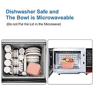 Freshmage Salad Lunch Container To Go, 2 Packs 52-oz Salad Bowls with 3 Compartments, Salad Dressings Container for Salad Toppings, Snacks, Men, Women (Pink+Green)