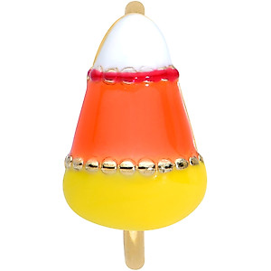 Body Candy Womens 20G PVD Stainless Steel Nose Ring Candy Corn Nose Hoop Ring Circular Nose Ring 5/16”