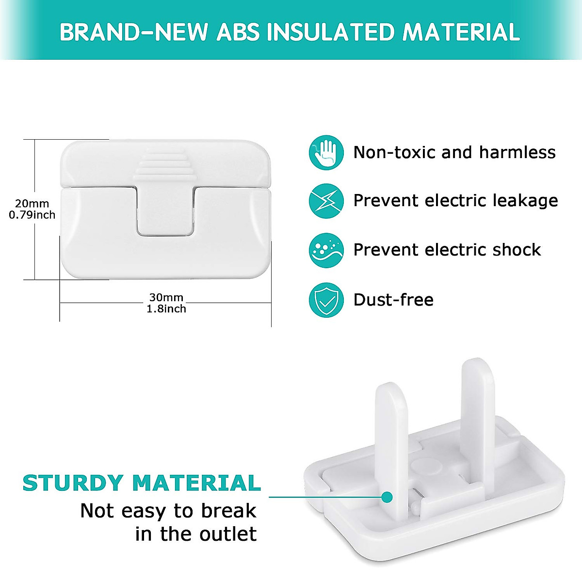 Outlet Covers Baby Proofing (40 Pack) with Hidden Pull Handle Outlet Plug Covers Prevent Electric Shock Hazard Outlet Protector Difficult for Kids to Remove Child Proof Outlet Covers