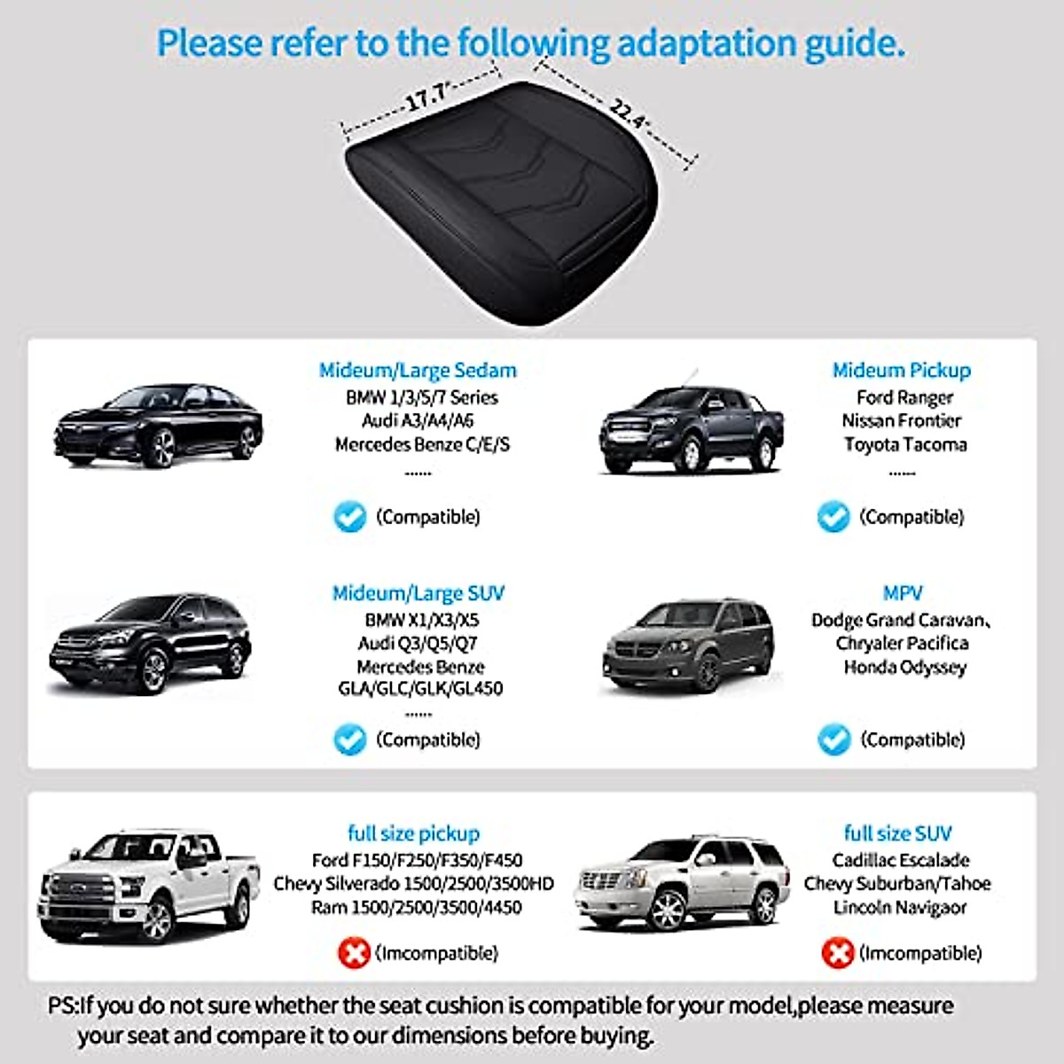 COCOVER 2 pcs Front Car Seat Covers, Faux Leather Protectors for Front Seats,Waterproof and Anti-Slip Cushions, Wrap Around The Bottom, Fits Most of Vehicles(Dimensions: 21.25''x 20.87'')–Black