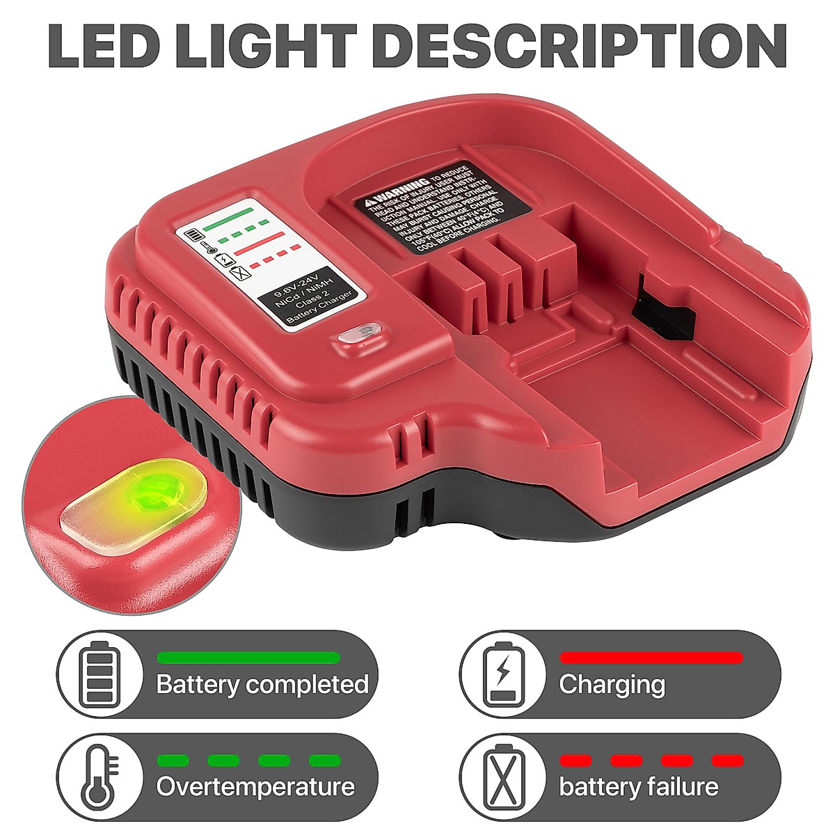 Fast Charger for Black & Decker BDFC240 18V 14.4V 12V 9.6V 24V NiCD NiMH Battery HPB18 HPB18-OPE HPB14 HPB12 HPB96 HPB24 Black and Decker 18V Battery Charger