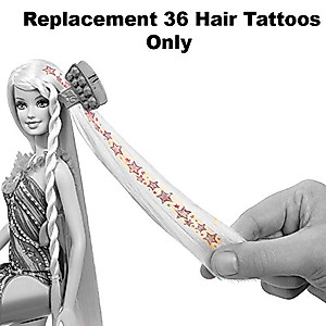 Replacement Parts for Hair Tattoos Barbie - Barbie Hair Tattoos Doll Playset BDB19 ~ Includes Pink Spray Bottle and 36 Hair Tattoos
