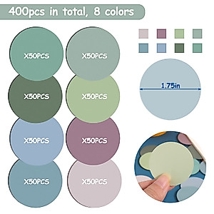 Juome Transparent Sticky Notes, 400Pcs Morandi Cute Round Clear Sticky Tabs, Translucent Book Markers Page Flags Stickers, Bible Journaling Accessories Aesthetic Office School Study Supplies