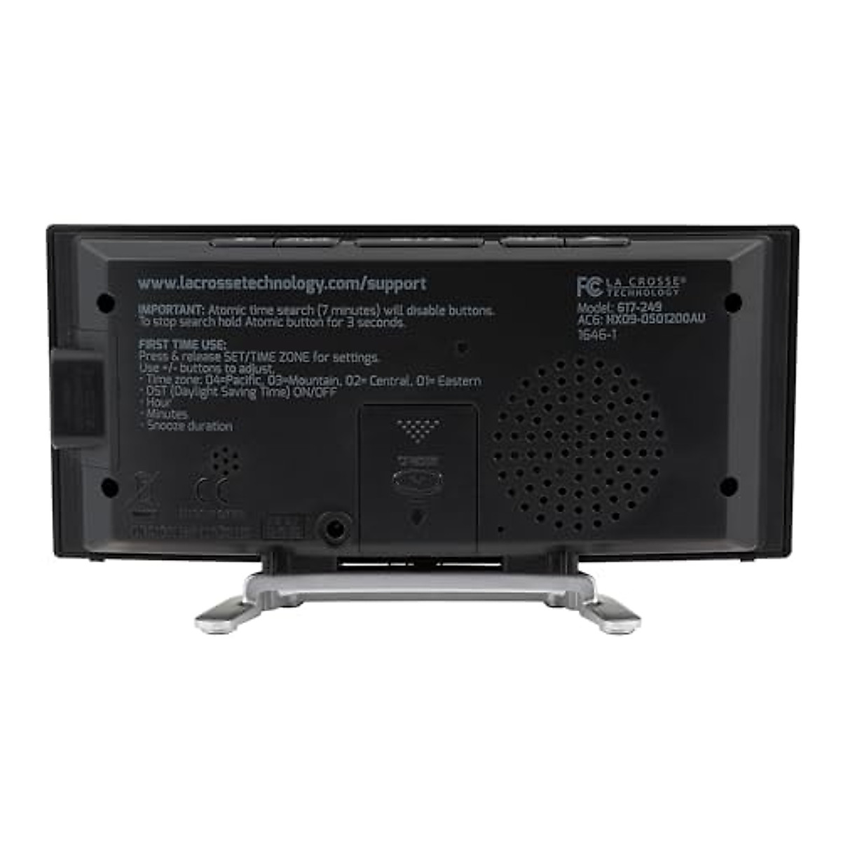 La Crosse Technology Curved Blue LED Atomic Dual Alarm Clock, 1.8 Inch (617-249)