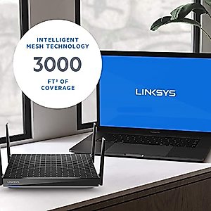 Linksys Mesh WiFi 6 Router, Dual-Band, 3,000 Sq. ft Coverage, 40+ Devices, High-Speed Router for Streaming & Gaming, Speeds up to (AX6000) - MR9610