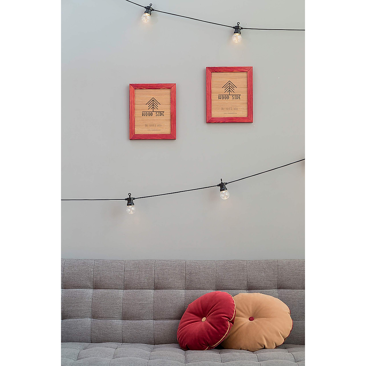 Rustic Wooden Picture Frames 8x10 - Red - Set of 2-100% Natural Eco Solid Wood and High Definition Real Glass for Wall Hanging Photo Frame