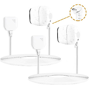 JESSPOW 2Pack 10 Feet Power Cable for Arlo Pro and Arlo Pro 2, Weatherproof Outdoor Charging Cord with Quick Charge 3.0 Power Adapter, Compatible Arlo Go, Arlo Security Light (White)