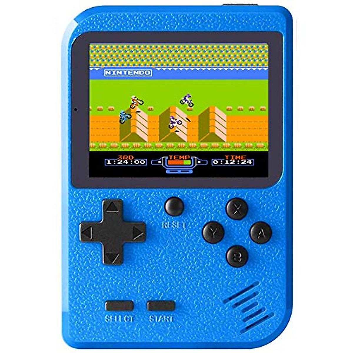 Handheld Games Console for Kids Adults Retro FC Video Games Consoles 3 inch Screen 400 Classic Games Player with AV Cable Can Play on TV (Blue)