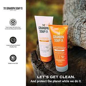 The Grandpa Soap Company Buttermilk Conditioner - Nourishing Formula to Help Strengthen and Hydrate Hair, with Coconut Oil & Silk Protein, Sulfates and Parabens Free, 8 Fl Oz