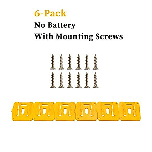 6 Pack Battery Mount Holder for Dewalt 20V 60V Battery Dock Holder Fit for DCB200 DCB203 DCB205 DCB206 Batteries