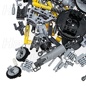 Habow 150pcs Technic-Parts Axle-Pin-Connector Compatible with Lego-Technic, Wheels Link Chain Steering Technic-Suspension Engine Technic Linear Actuator Shock Absorber MOC-Replacement-Pieces