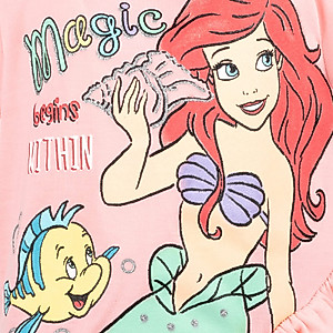 Disney Princess Ariel Toddler Girls Crossover T-Shirt and Leggings Outfit Set Pink 4T