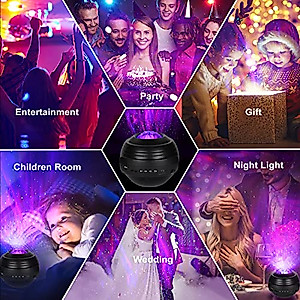 Galaxy Projector Star Projector, Night Light Projector Work with Alexa/Echo/Google, with Timer/Remote/Bluetooth Speaker for Kids Adults Gaming Room, Home Theater, Bedroom, Room Decor