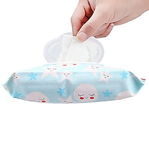 6 Pack Baby Wet Wipe Dispenser, Portable Refillable Wet Pouch Bags Baby Wipe Container, Baby Travel Wipes Holder Carrying Case (Color1)