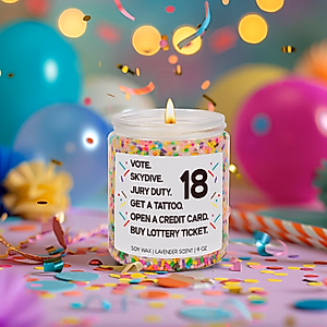 LEADO 18th Birthday Candle, 18th Birthday Gifts for Girls, Boys - Cool Gifts for 18 Year Old Boy, Girl - Gifts for Turning 18, Funny 18th Birthday Gifts for Daughter, Granddaughter, Son, Niece