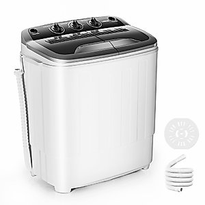 Ceamorfco Portable Washing Machine, 18lbs Portable Washer and Dryer Combo for Laundry, Twin Tub Washing Machine 11lbs Washer & 7lbs Spinner, Lavadora Portatil for Apartments, RVs, Camping, Dorms