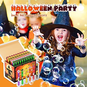 60 Pcs Halloween Bubble Wand, Halloween Party Favors for Kids, Party Supplies Mini Bubbles Bulk Halloween Toys Gifts Classroom Prizes for Toddlers Boys Girls Party, Easter Basket Stuffers Goodie Bag