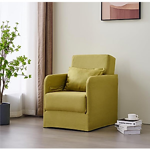 ENGERIO Folding Sofa Bed Floor Mattress 3-in-1 Convertible Sofa to Lounger Convertible Folding Sofa Bed - Sleeper Chair with Pillow for Living Room/Dorm/Guest Use/Home Office/Apartment, Single Size