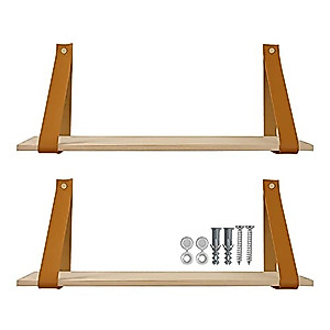 Floating Shelves Set of 2, Wall-Mounted Shelves for Living Room, Bathroom, Kitchen, or Bedroom