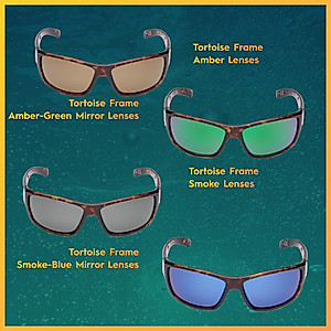 Flying Fisherman Matecumbe Wrap Around Polarized Sunglasses, Tortoise, One Size