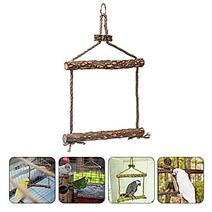 Bird Wood Swing Teething Toys Teething Toys Hammock Swing 2 Pcs Pet Parrot Perch Bird Wood Swing Bird Perch Wood Wood Swing Toy Teething Toys Hammock Swing Hammock Swing