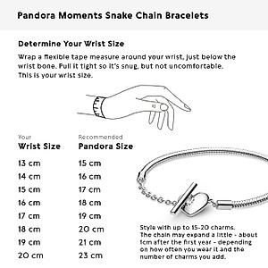 PANDORA Moments Heart T-Bar Snake Chain Bracelet, 6.7 in, With Gift Box