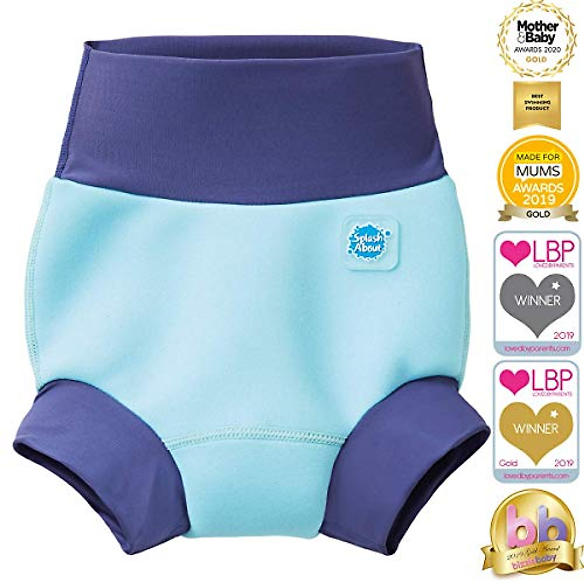 Splash About Happy Nappy Reusable Swim Diaper, Blue Cobalt, 3-4 Years