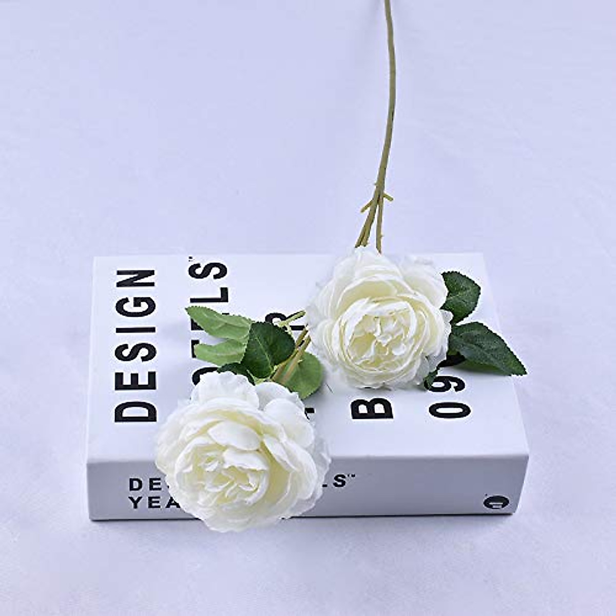 Bemacoggi 2pcs Peony Artificial Flowers Silk Flower Fake Peonies for Arrangements Wedding Anniversary Garden Home Office Decoration