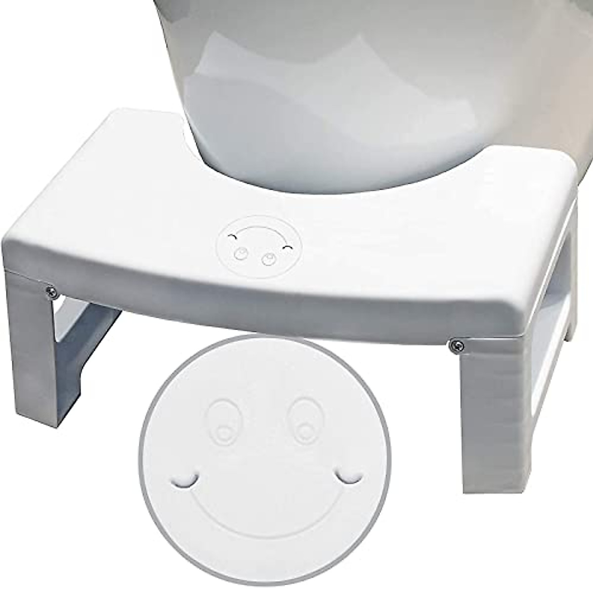 Toilet Stool Foldable Poop Stool Adult Bathroom Stool Toilet Step Poop Foot Stool with Scented Bead Box Folding Squat for Toddler and Adult Bathroom Stool 7-inch Height Toilet Assistance Steps White