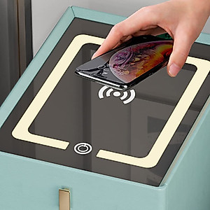 MJWDP Smart Bedroom Bedside Storage Cabinets Light Rechargeable Multifunctional Narrow Storage Cabinets