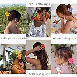 Hair Claw Clips 8PCS Flower Hair Clips for Women and Girls, Strong Hold Matte Claw Flower Shaped Hair Clips for Women Thick Hair and Thin Hair