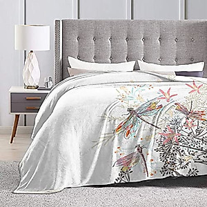 Futtspai Dragonfly Gifts for Women,Dragonfly Gifts,Dragonfly Blanket,Throw Blanket for Couch,Dragonfly Gifts Dragonfly Decor,Comfortable Flannel Warm Winter Blanket for Sofa Sofa Bed,60x80in