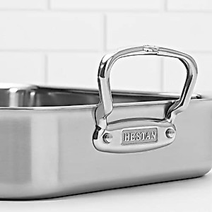 Hestan - Stainless Steel Classic Roaster with Rack, Induction Cooktop Compatible