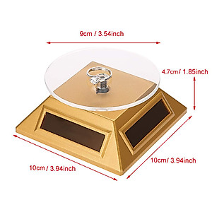 Antilog Jewelry Display Stand, Solar Showcase 360 Degrees Turntable Rotating Watch Phone Jewelry Organizer Display Stand(Gold)