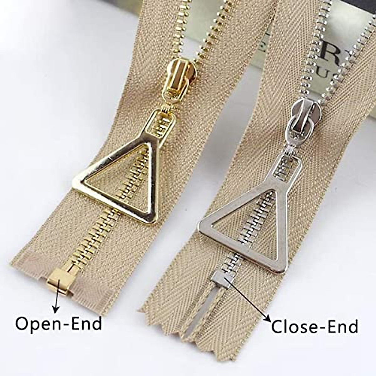 Nylon Coil Zipper Tape，Sewing Zippers，2Pcs 20/70cm 3# Metal Zipper Close End Open End Auto Lock Gold Silver Tooth Single Open Zip DIY Garment Sew Accessories Crafts Silver Army,Open-End-60cm ( Color :