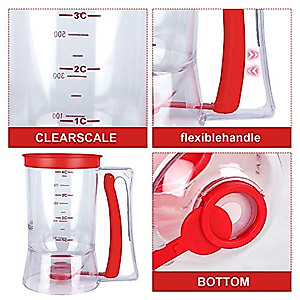 BBSTARZ Batter separator Cupcakes Pancakes Cookie Cake Waffles Batter Dispenser cookie separator batter Cream Speratator Cup Measuring Baking Tools (Red)