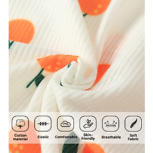 Newborn Baby Girl Clothes Outfits Infant Long Sleeve One-Piece Romper Zippers Jumsuit Footies Bodysuit(0-3 Months,Oranges)