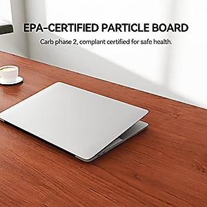 EUREKA ERGONOMIC Folding Computer Desk, Foldable for Home Office PC Study Writing Student, 43'', No Assembly Adjustable for Small Space, Cherry